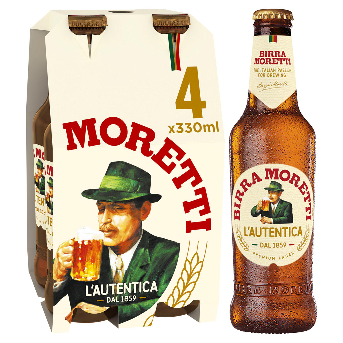 Birra Moretti Lager Beer Bottles 4 x 330ml – Kasa Beeston